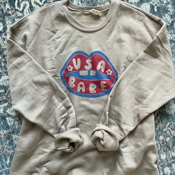 oat collective | Sweaters | Usa Babe Crew Neck Sweatshirt | Poshmark